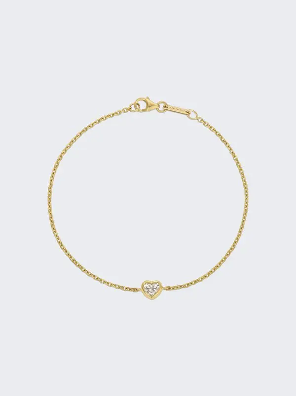 ANITA KO Diamond Heart Chain Bracelet 18k Yellow Gold - Yg
