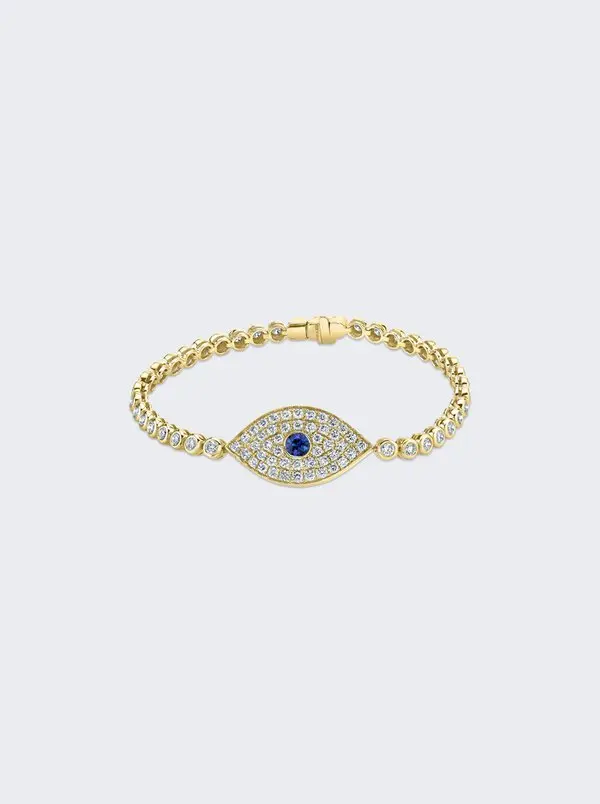 ANITA KO Evil Eye Bracelet With Blue Sapphire Eye 18k Yellow Gold - Yg
