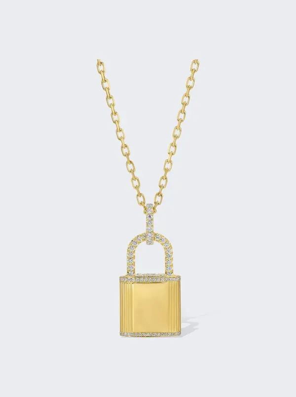 ANITA KO Diamond Lock Pendant 18k Yellow Gold - Yg