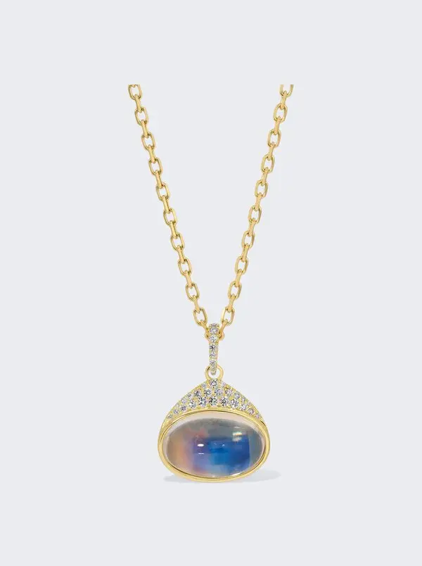 ANITA KO Moonstone Oval Diamond Pendant 18k Yellow Gold - Yg