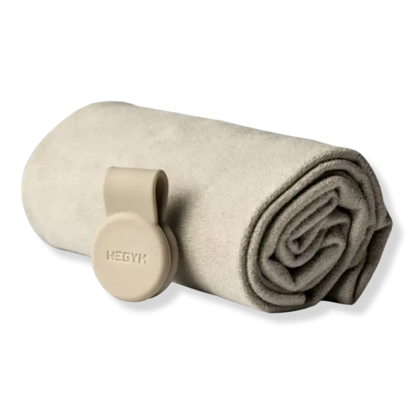 WeGym Suede Performance Towel With Magnetic Clip - Sandstone
