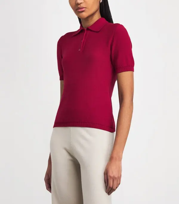 Max Mara Stretch-cotton Knitted Polo Shirt