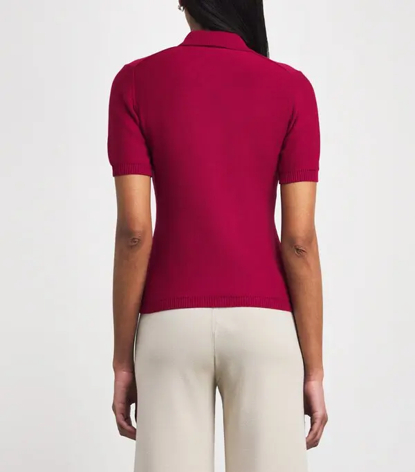 Max Mara Stretch-cotton Knitted Polo Shirt