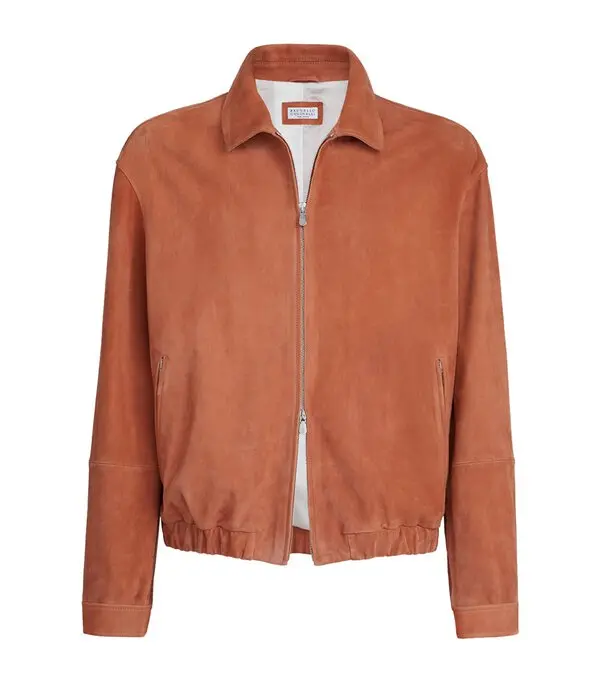 Brunello Cucinelli Suede Zip-up Jacket