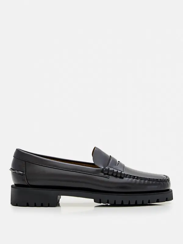 SEBAGO Leather Penny Loafers - Black