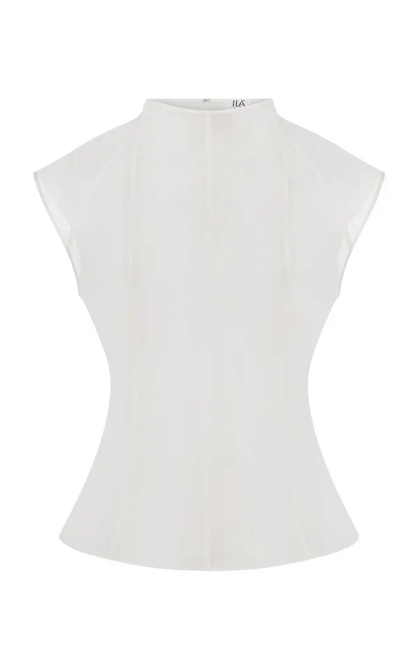 Ila Demi Silk Organza Blouse - White