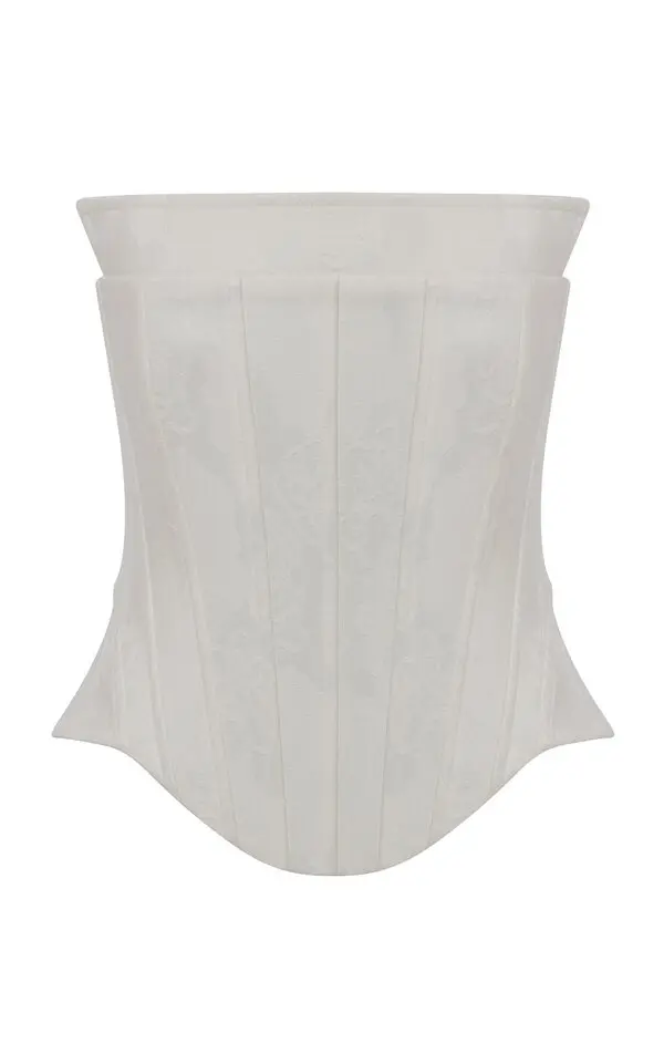Ila Tulia Jacquard Lace-up Corset - White