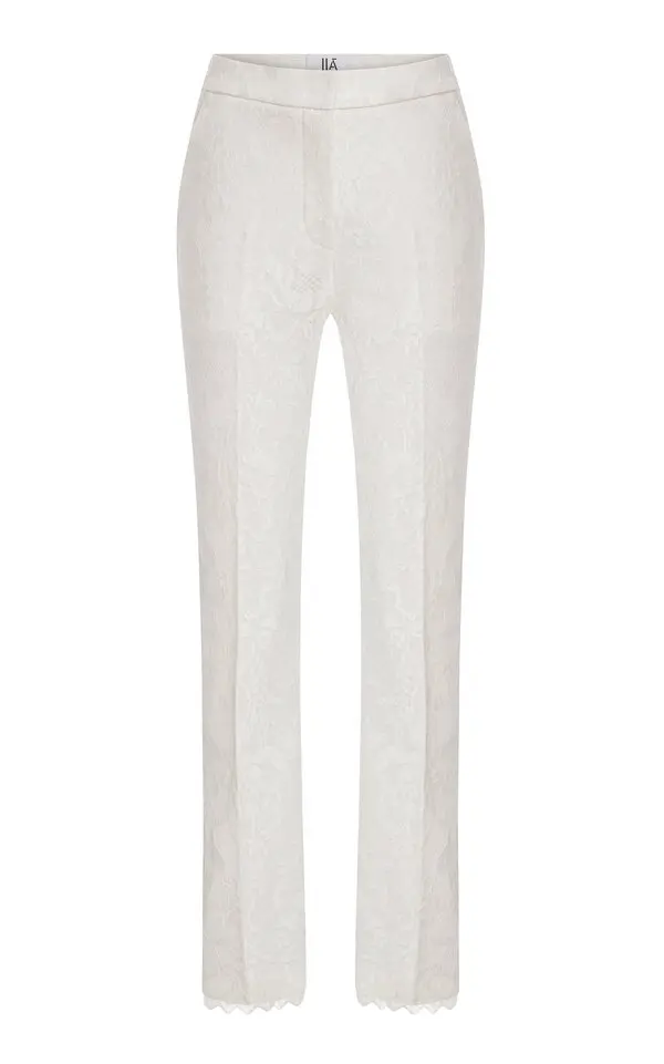 Ila Calla Lace Overlay Trousers - White