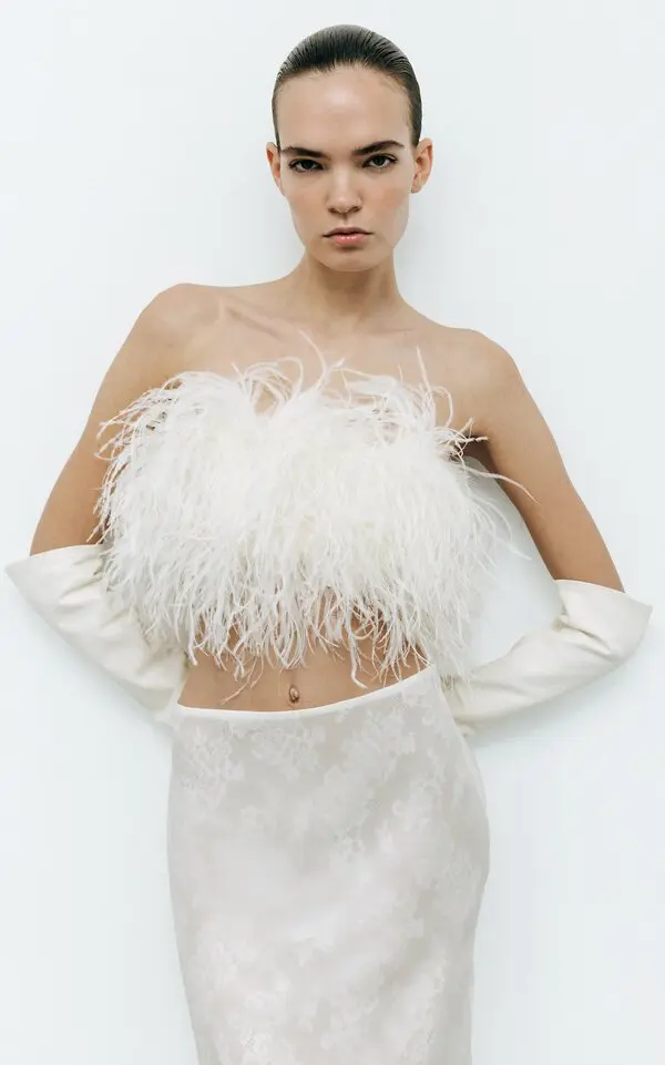 Ila Gala Feathered Crop Top