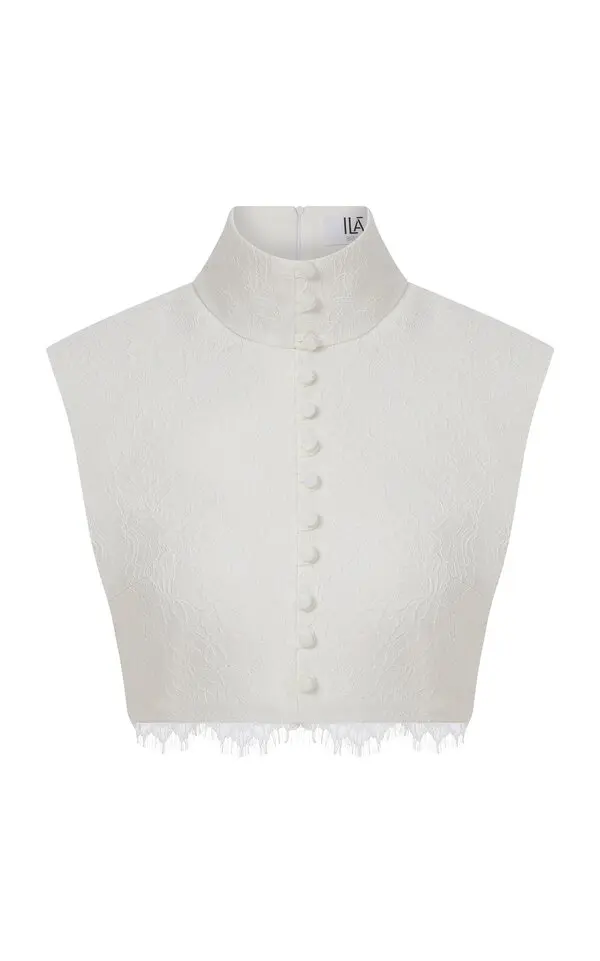 Ila Ciel Button-detail Crop Top - White