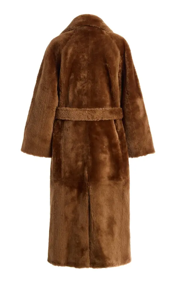 BY MALENE BIRGER Hally Reversible Shearling Coat - Brown