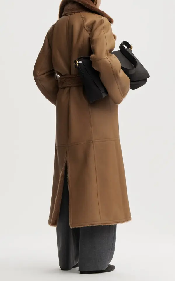 BY MALENE BIRGER Hally Reversible Shearling Coat - Brown