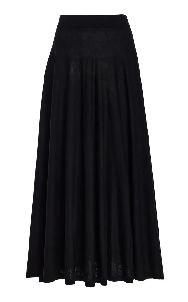 BY MALENE BIRGER Geri Mid-rise Wool-blend Maxi Skirt - Black