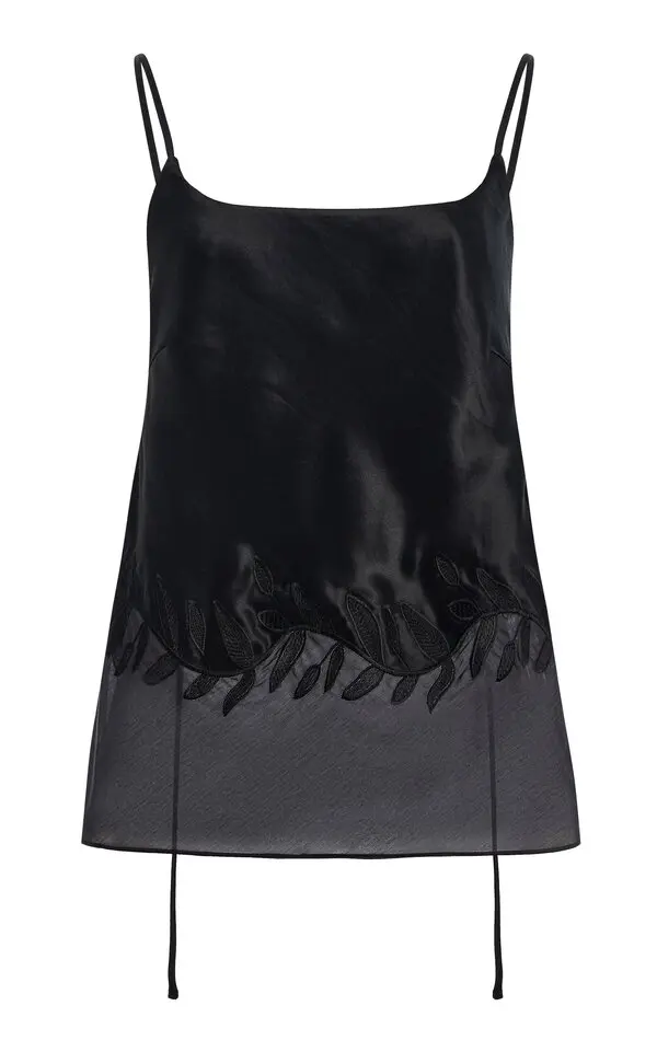 BY MALENE BIRGER Janina Appliquéd Top - Black
