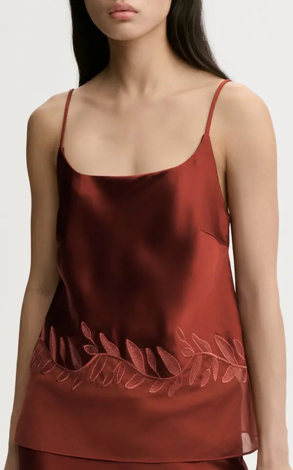BY MALENE BIRGER Janina Appliquéd Top - Burgundy