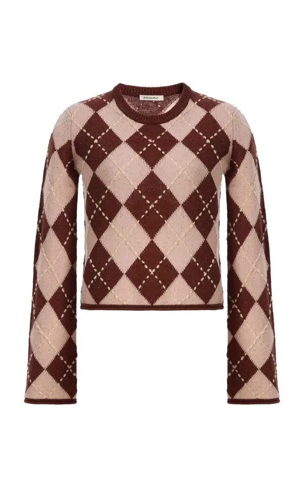 BY MALENE BIRGER Johanna Argyle Wool Sweater - Multi