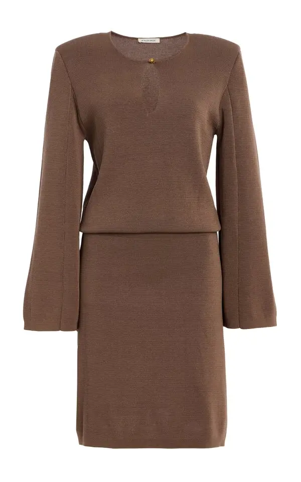 BY MALENE BIRGER Giana Knit Mini Dress - Brown