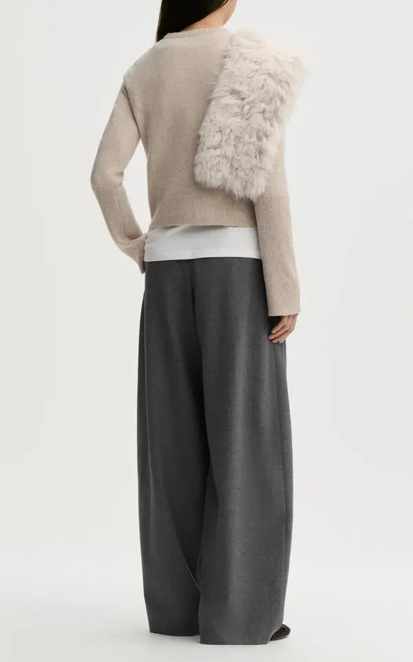 BY MALENE BIRGER Hannah Crew-neck Wool Sweater - Neutral