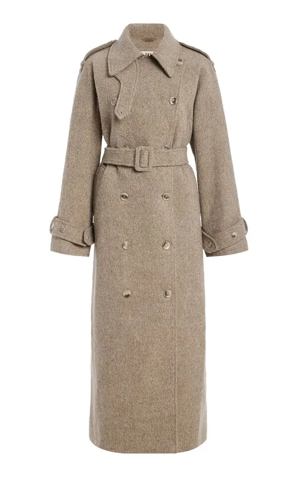 BY MALENE BIRGER Magnolia Double-breasted Virgin-wool Coat - Light Grey