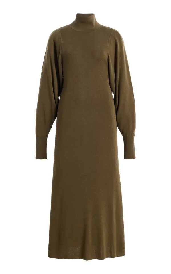 BY MALENE BIRGER Menna Turtleneck Knit Maxi Dress - Olive