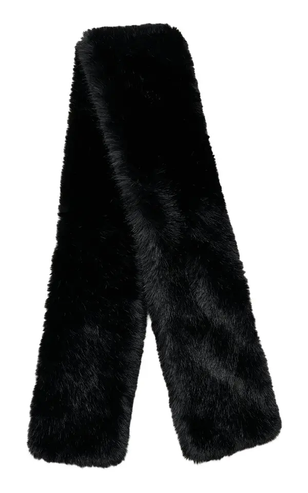 BY MALENE BIRGER Pella Faux Fur Scarf - Black