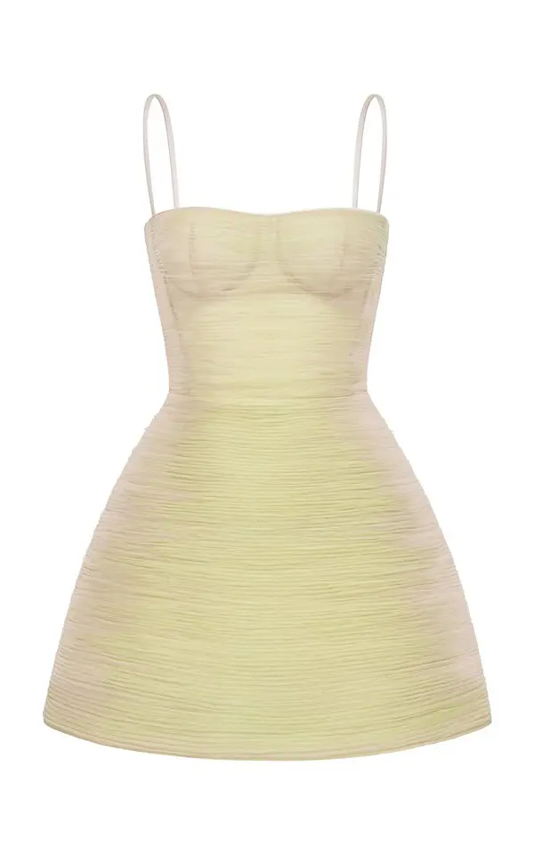 MONTSAND Crinkled Mini Dress - Lime Green