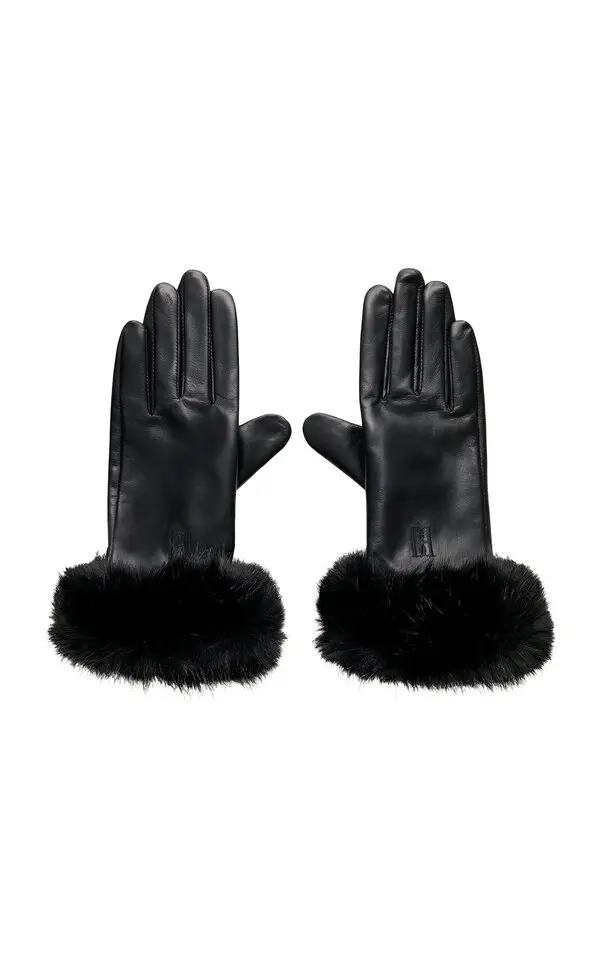 BY MALENE BIRGER Genna Faux Fur Gloves - Black
