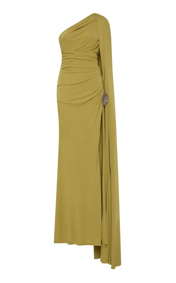 Rachel Gilbert Jordan Draped Gown - Green