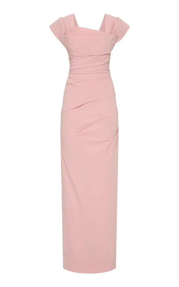 Rachel Gilbert Salma Draped Gown - Pink