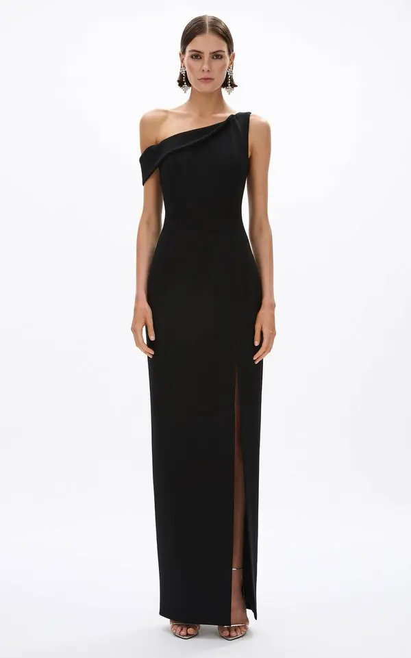 Rachel Gilbert Emile One-shoulder Column Gown