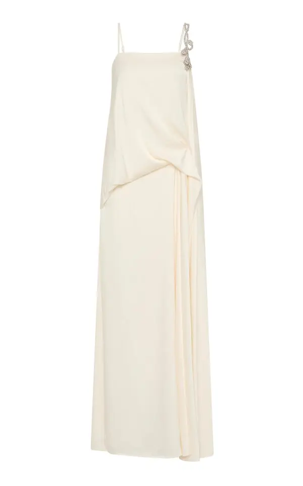 Rachel Gilbert Oryx Draped Column Gown - Ivory