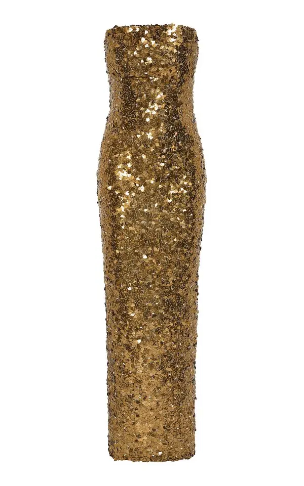 Rachel Gilbert Karter Sequined Gown - Gold