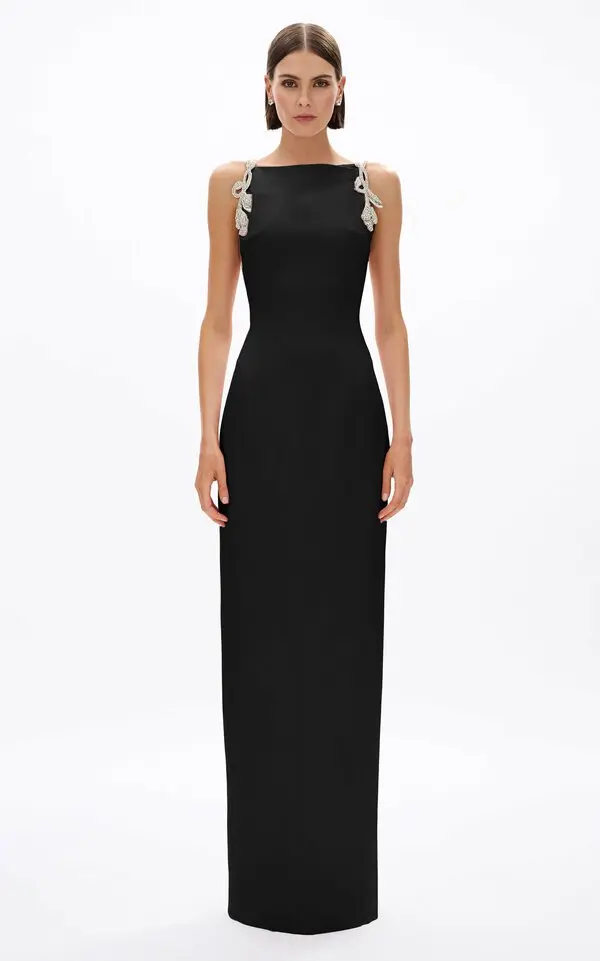 Rachel Gilbert Oryx Column Gown - Black