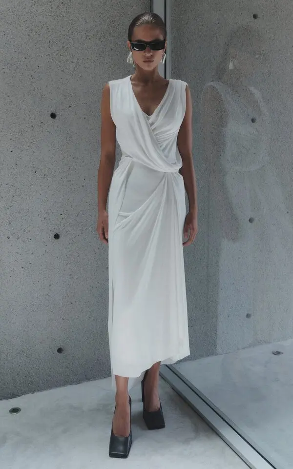 Rachel Gilbert Kingston Draped Midi Skirt