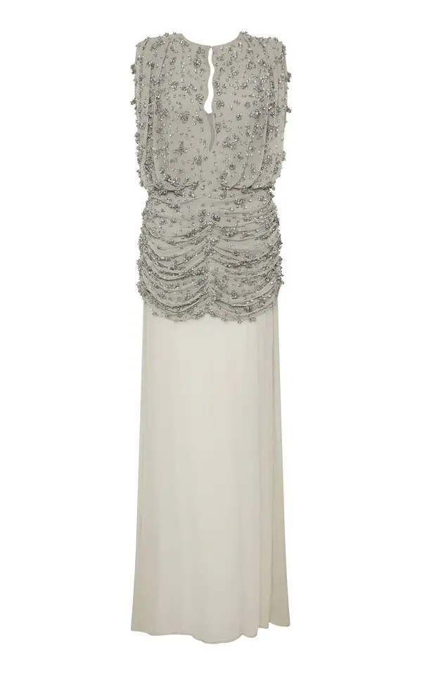 Rachel Gilbert Anika Beaded Gown - Grey