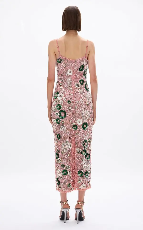 Rachel Gilbert Francesca Beaded Gown - Pink