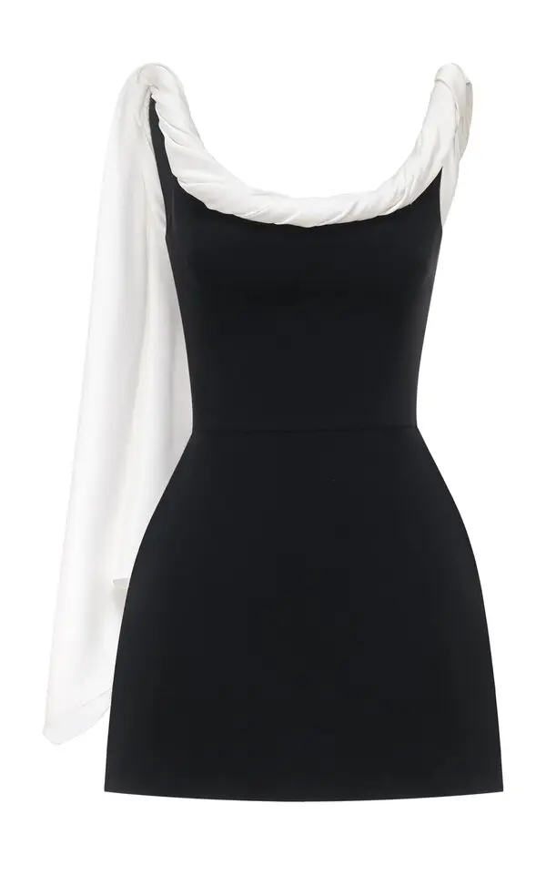 MONTSAND Cotton-blend Mini Dress With Scarf Back