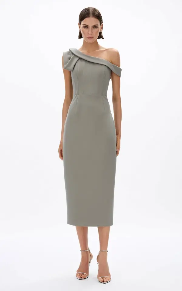 Rachel Gilbert Emile Draped Midi Dress