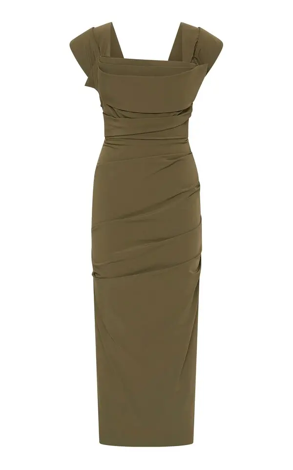 Rachel Gilbert Salma Draped Maxi Dress - Olive
