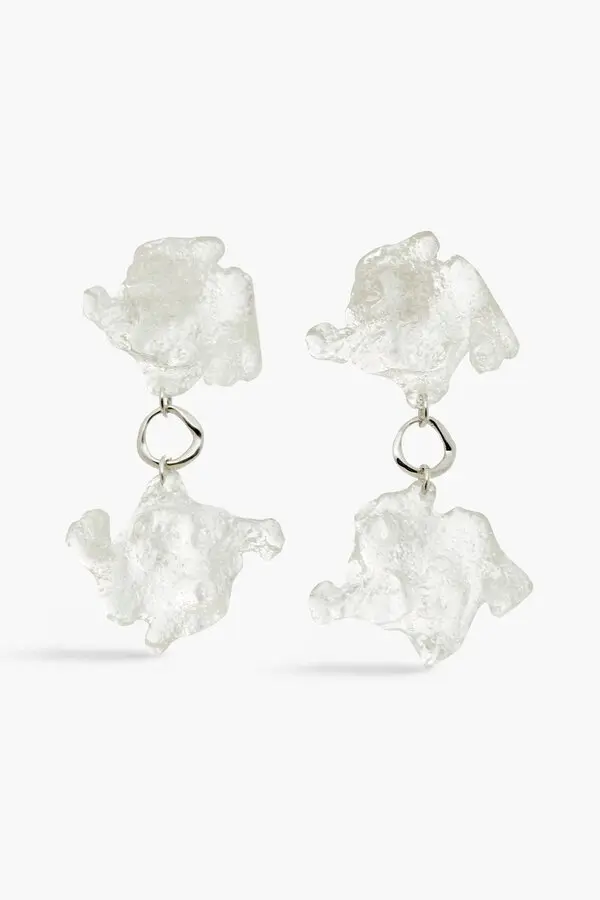 CORNELIA WEBB Coral Sterling Silver, Resin And Pearl Earrings - Clear