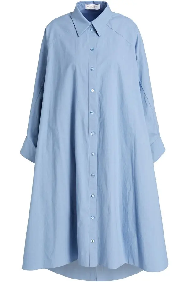 Michael Kors Oversized Cottonpoplin Shirt Dress - Light Blue