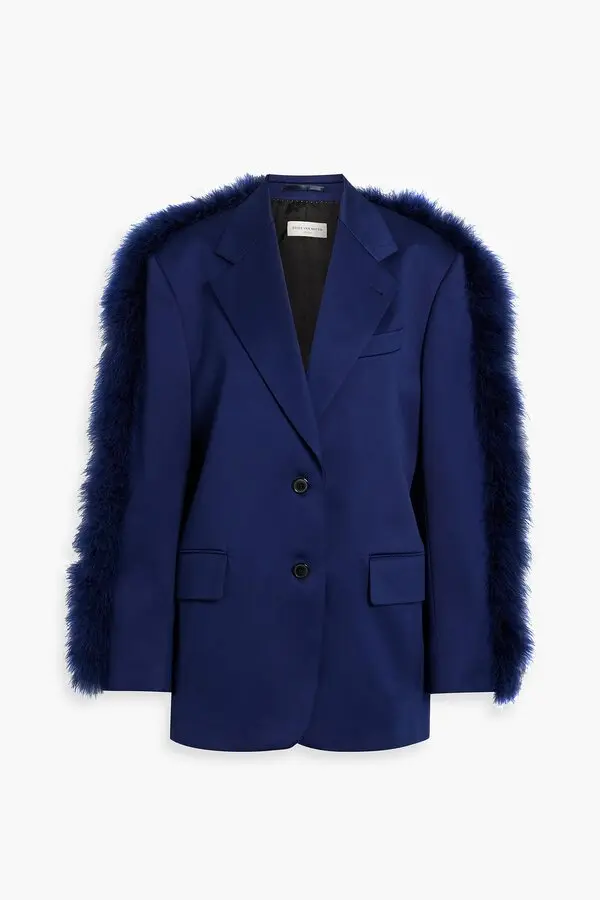 Dries Van Noten Bexta Feathertrimmed Cottonsateen Blazer