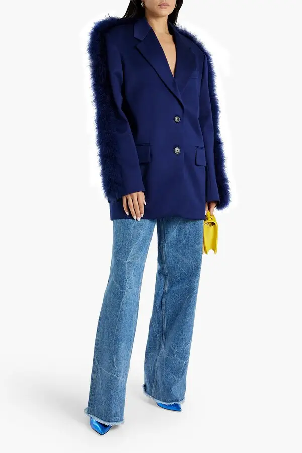 Dries Van Noten Bexta Feathertrimmed Cottonsateen Blazer