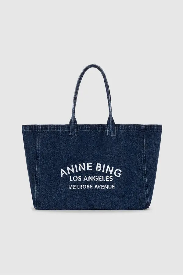 ANINE BING Leo Denim Tote - Ink Blue