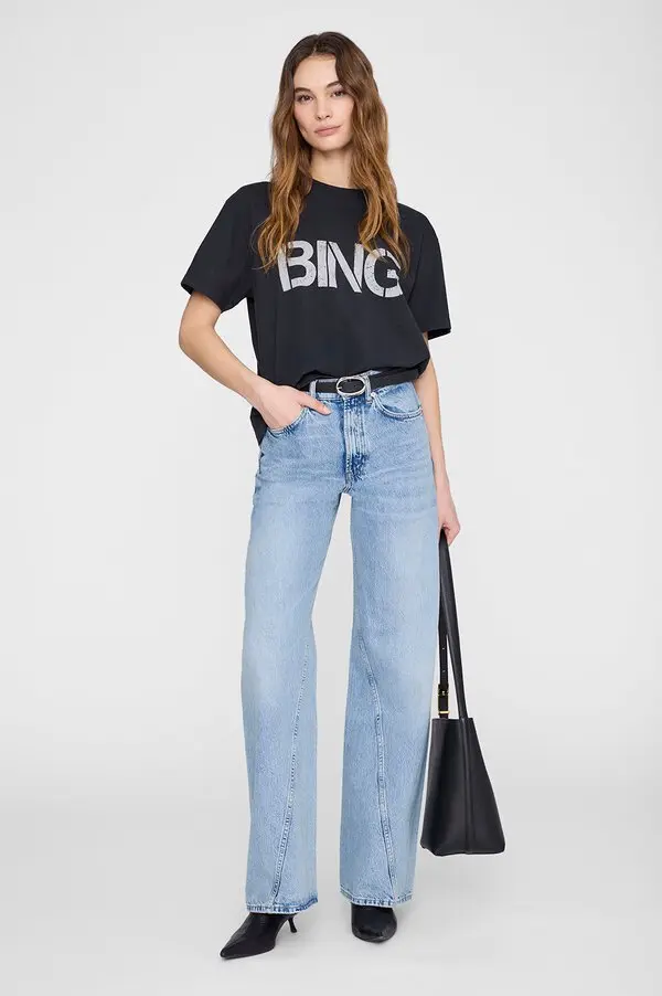 ANINE BING Wagner Stencil Tee - Vintage Black
