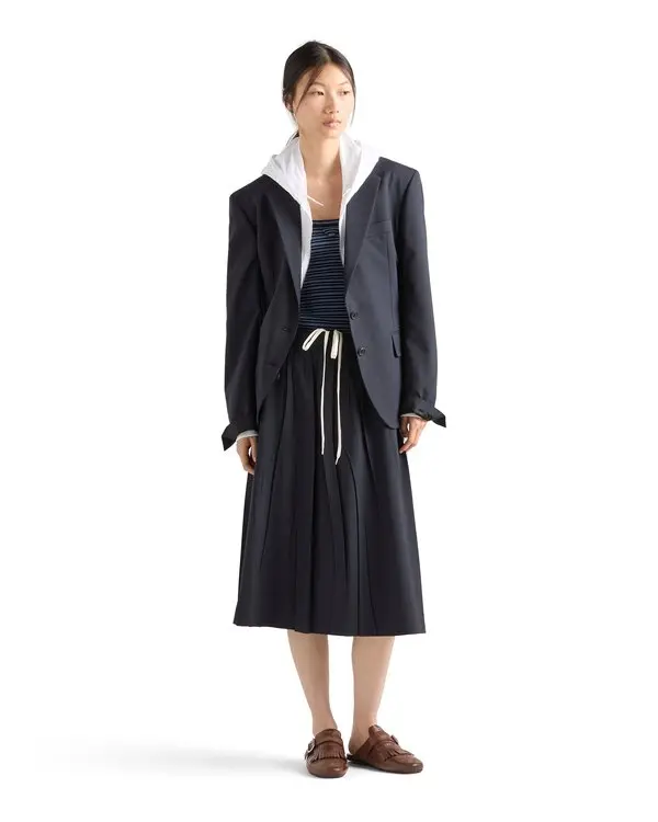 Prada Light Wool Midi Skirt