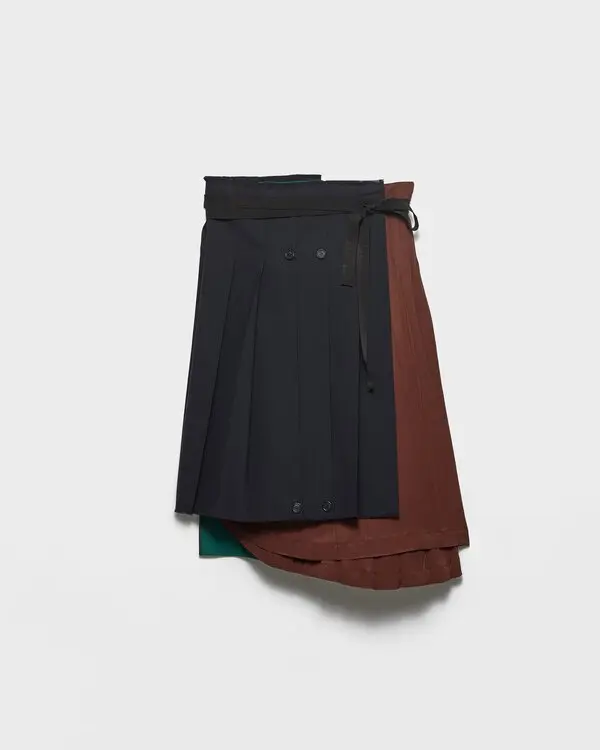 Prada Rush Stitch Patchwork Skirt - Navy
