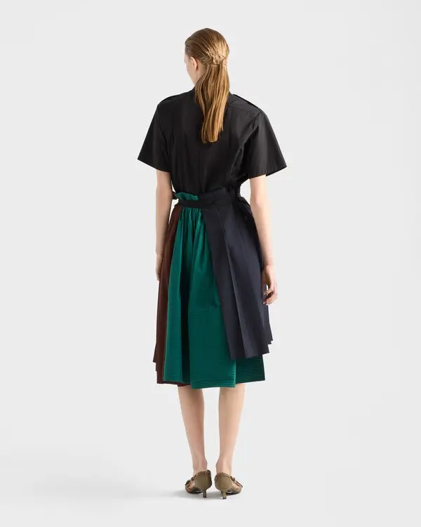 Prada Rush Stitch Patchwork Skirt - Navy