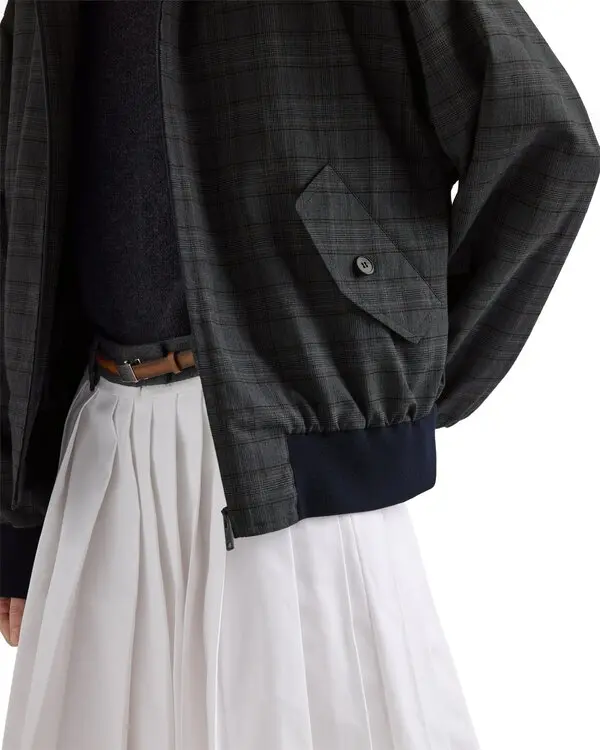 Prada Prince Of Wales Checked Wool Jacket - Grey