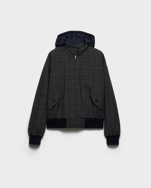 Prada Prince Of Wales Checked Wool Jacket - Hematite